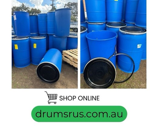 220L Plastic Drum Barrel With Lid And Locking Ring, Food Grade | eBay ...