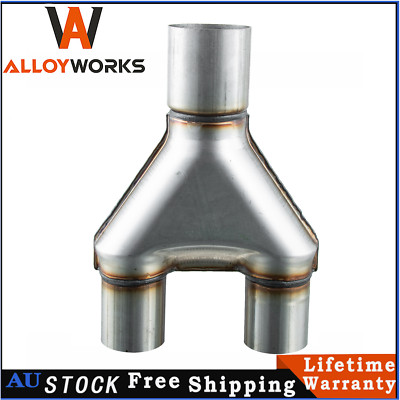 3” Single / 2.5" Dual Universal Y Pipe Adapter Exhaust Pipe Stainless ...