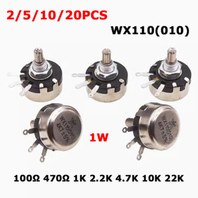 WX110(010) 1W Single-turn Wire Wound Potentiometer 100Ω 470Ω 1K/2.2K/4 ...