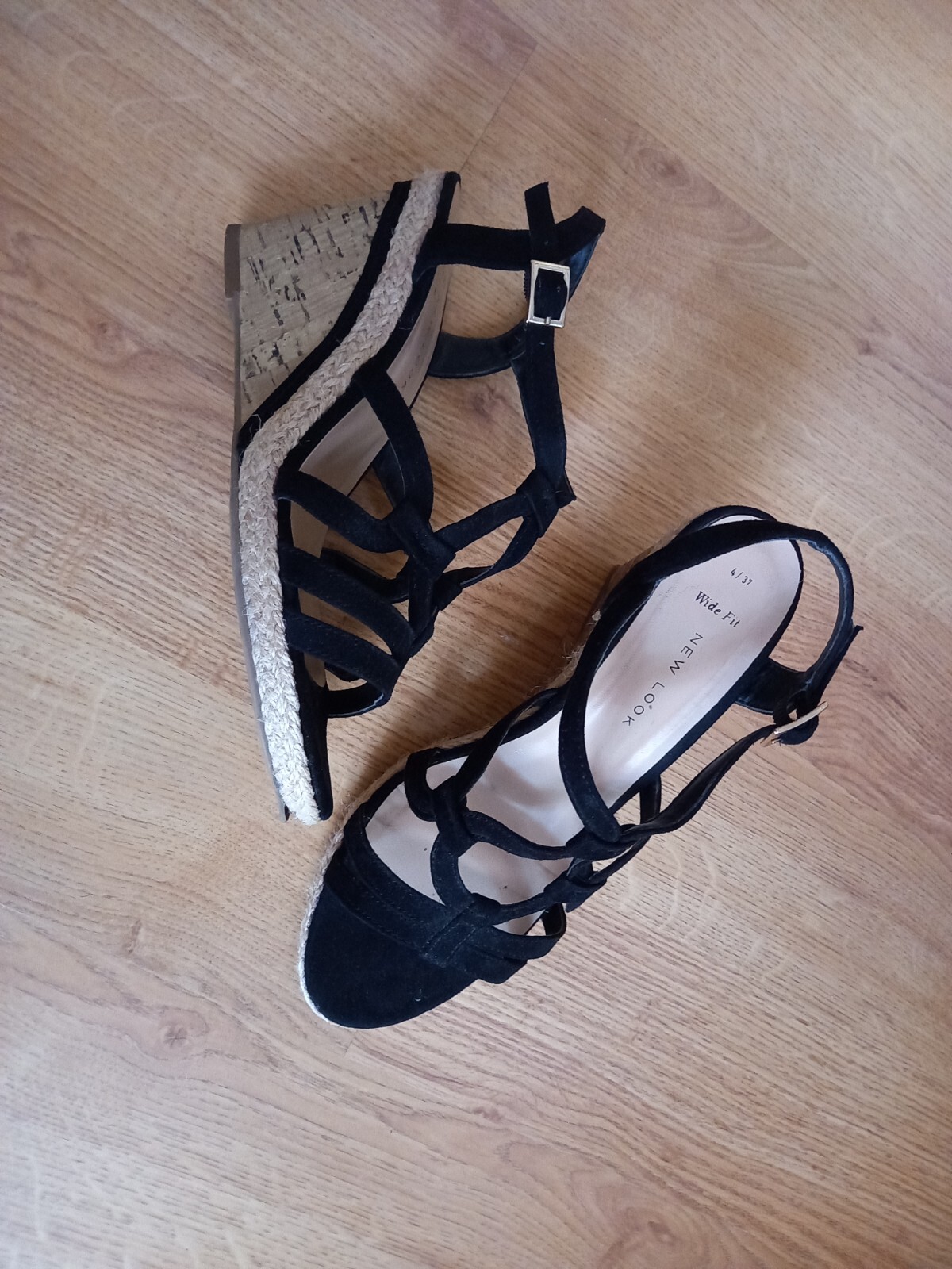 Sandales compensées à brides noires pointure 37 | eBay