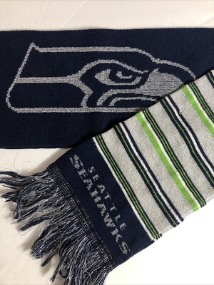 SEATTLE SEAHAWKS Scarf NFL (64” L x 7" W) Silver Glitter FAST Shipping ...