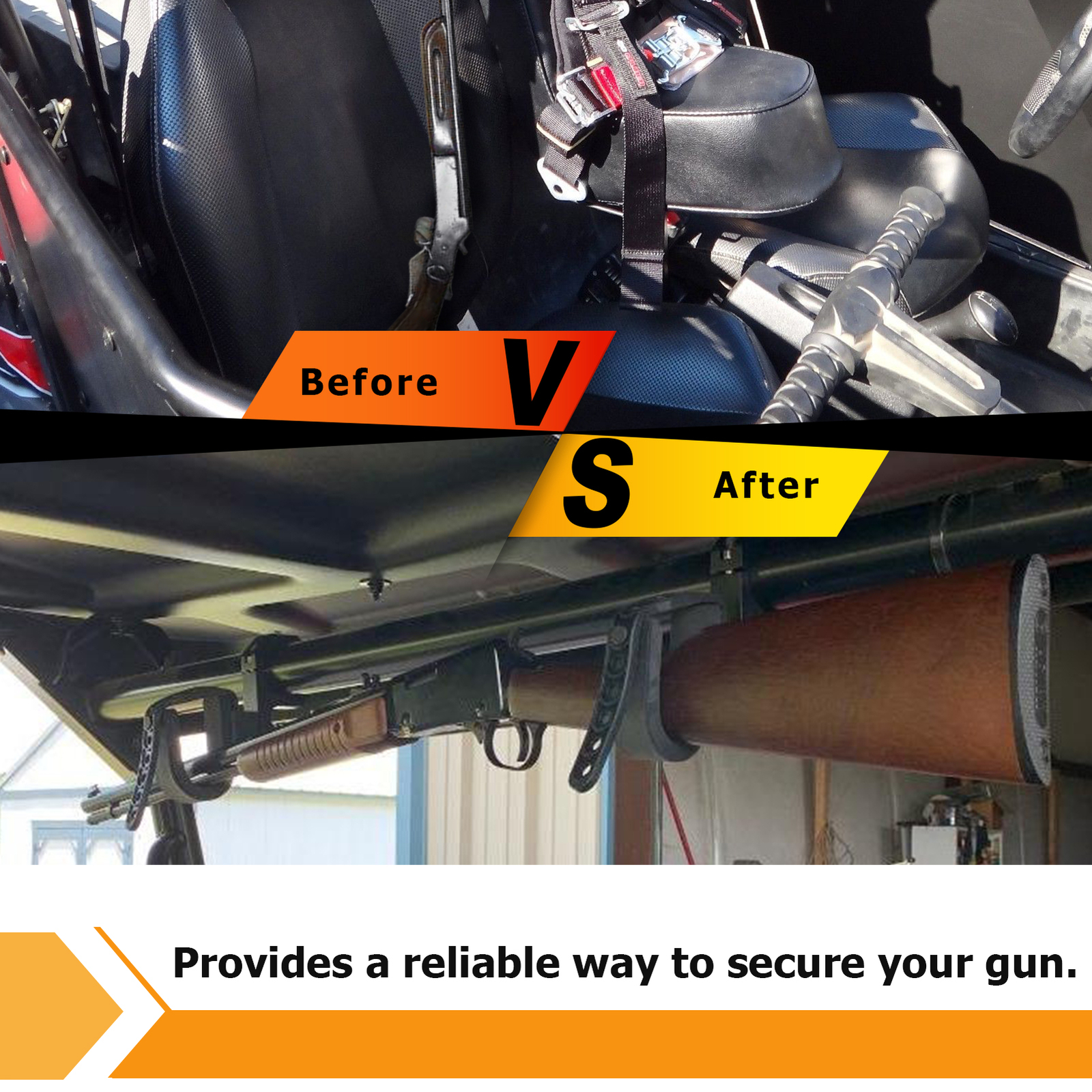 2x 1.0"-2" Gun Holder Grip Mount Rack for ATV UTV Polaris RZR XP Can Am ...