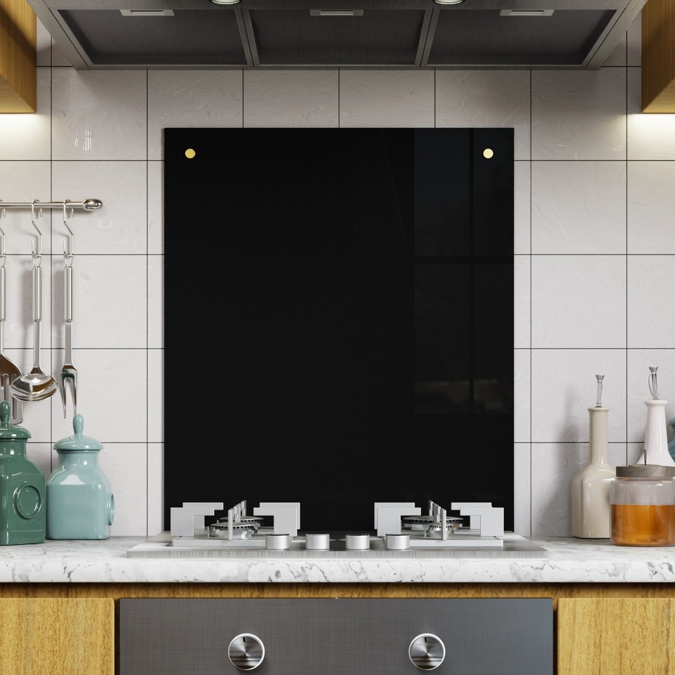 BELOFAY Black Toughened Heat Resistant Kitchen Glass Splashback | eBay UK
