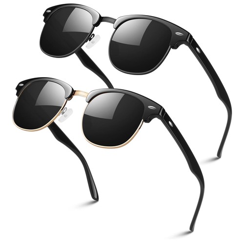 LINVO Polarized Semi Rimless Sunglasses for Men Women Mens Sunglasses ...