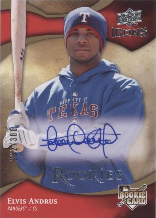 2009 Upper Deck Icons - Elvis Andrus #146 /300 (AU, RC) for sale online ...
