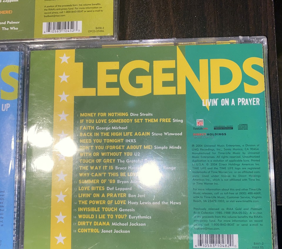 BMG Special Products 2004 LEGENDS There Are 5 CDs. see pics. all new ...