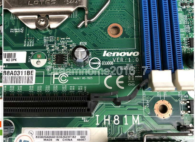 Lenovo IH81M VER:1.0 Motherboard Intel H81 LGA1150 DDR3 With VGA Port ...