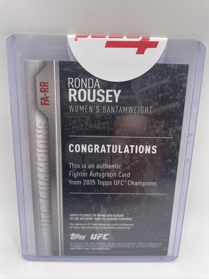 Ronda Rousey 2015 Champions ruby auto 6/8 Ufc-422 | eBay