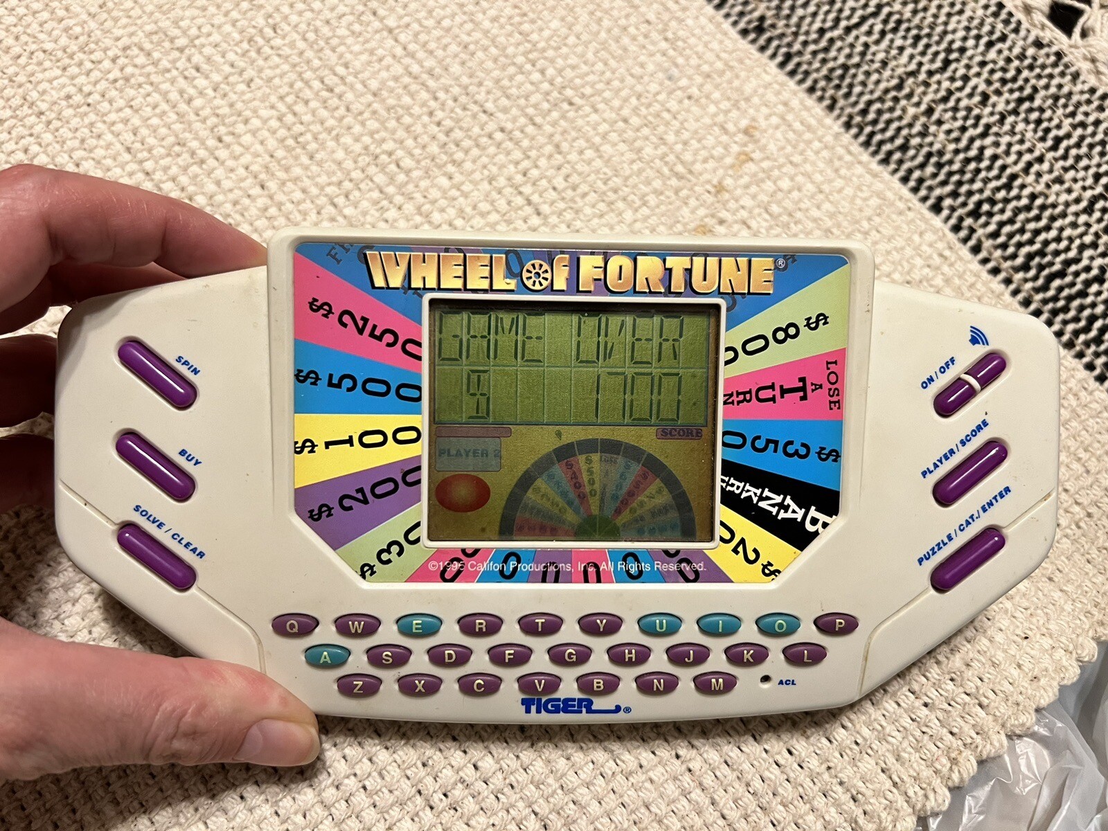 TIGER Wheel of Fortune Handheld Electronic Game with Cartridge Tested ...