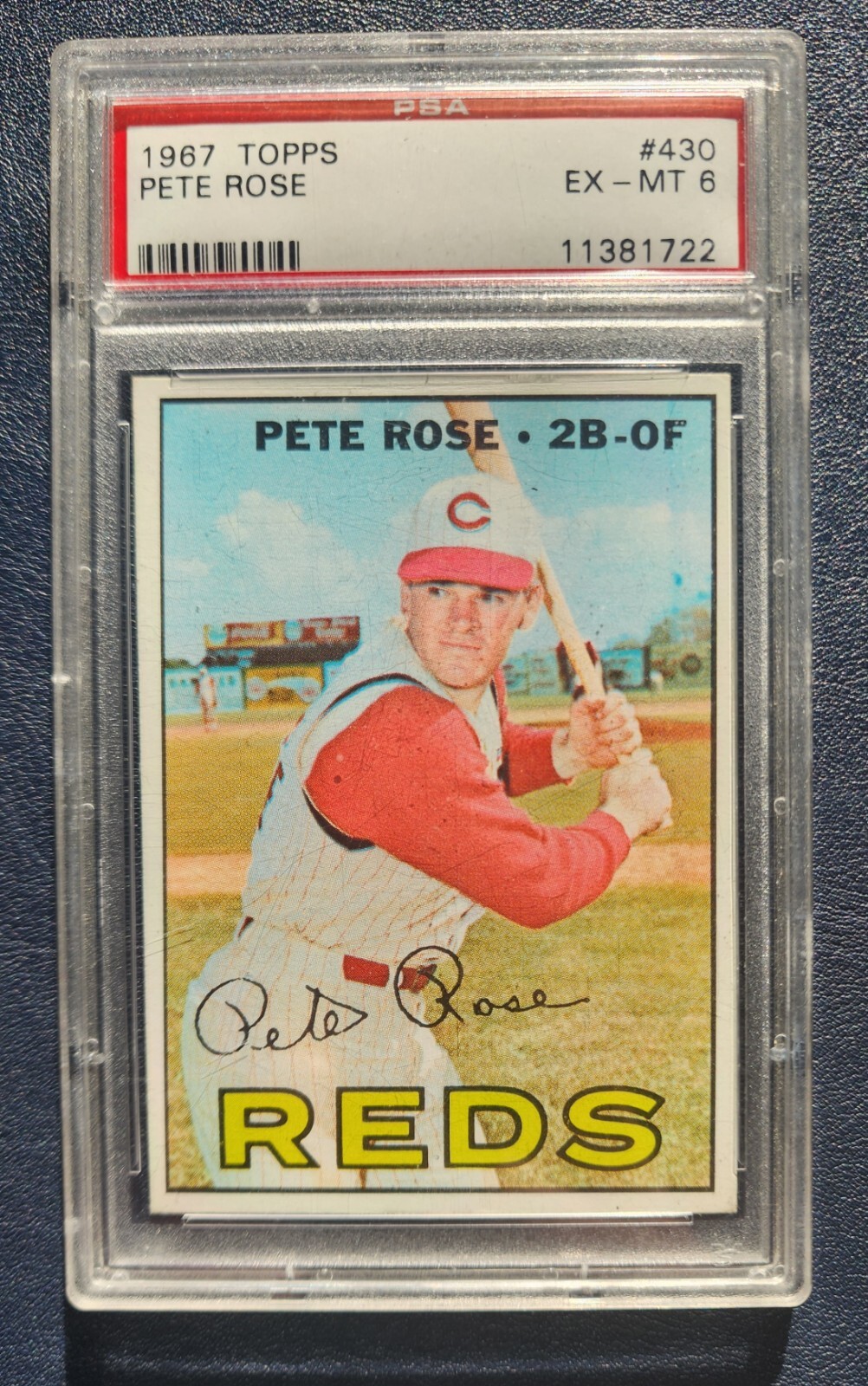 1967 Topps Pete Rose #430 EX-MT PSA 6 card of the All Time Hit Leader ...