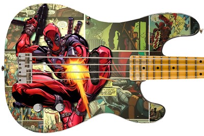 Guitar Skin Axe Wrap Re-skin 5-Star Electric Body Bass Reface Deadpool ...