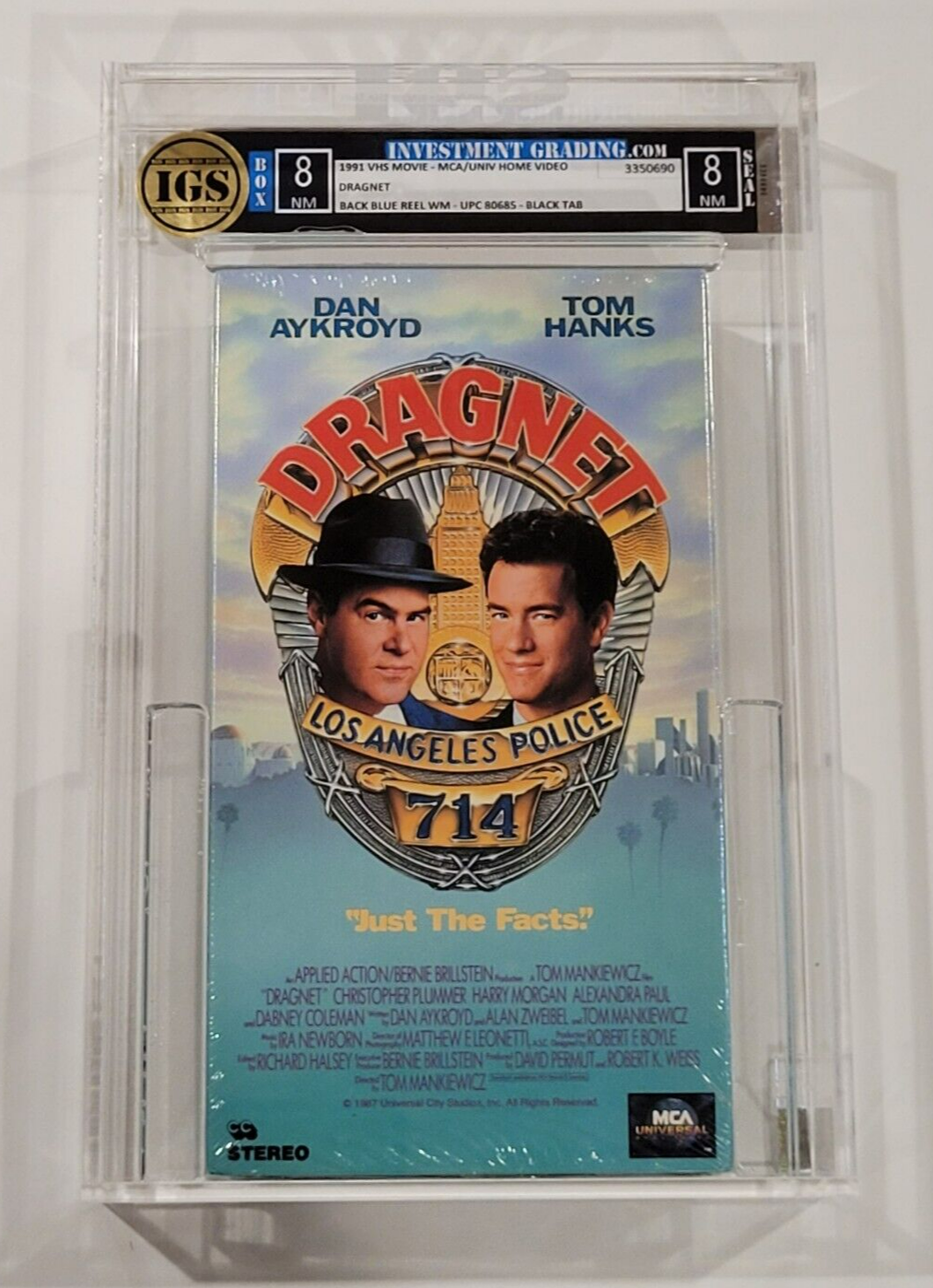 Rare 1991 DRAGNET LA POLICE-TOM HANKS-DAN AYKROYD-Sealed VHS-Box 8 Seal ...