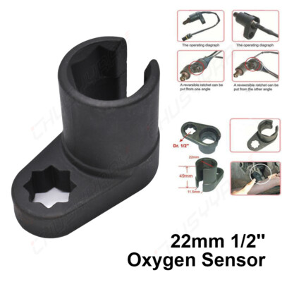 Car Oxygen Sensor Socket Wrench Tool Remover Installer Black 22mm 1/2 ...