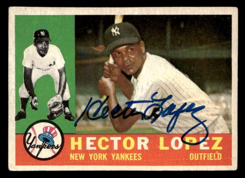1960 Topps Hector Lopez Signed #163 New York Yankees Auto Autograph ...