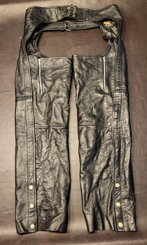 VTG Y2K Xelement Motorcycle Gear Riding Chaps Leather Size 36 Used ...