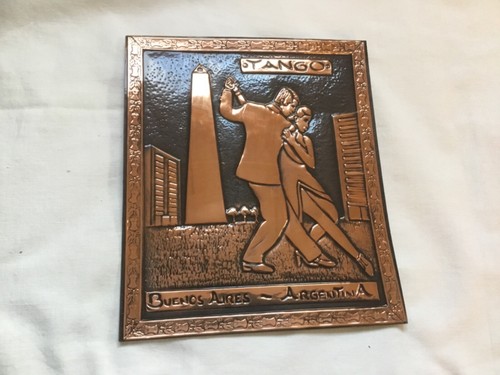 Tango dancing man & woman copper wall hanging from chile | eBay