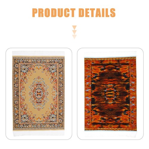 2pcs Tiny House Carpets Miniature Carpets Mini tapis ornements pour ...