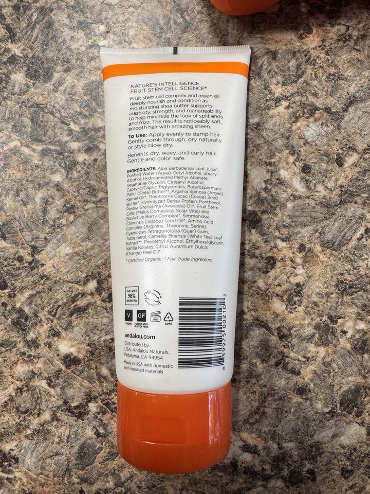 Andalou Naturals BULK 6 PACK Argan Oil & Shea Butter Styling Cream 6.8 ...