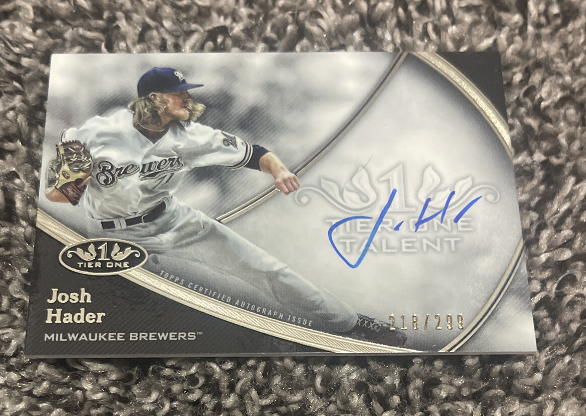 2020 Topps Tier One - Tier One Talent Autographs Josh Hader #T1TA-JHA ...