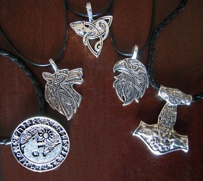 Wolf Eagle Fox Triquetra Goat Mjolnir Pendant Celtic Runes Norse Viking ...