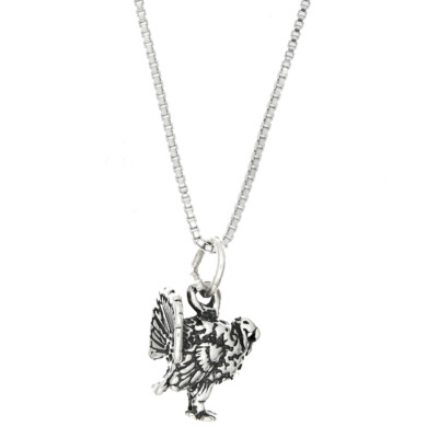 Sterling Silver 3D Wild Turkey Bird Charm with Necklace | eBay