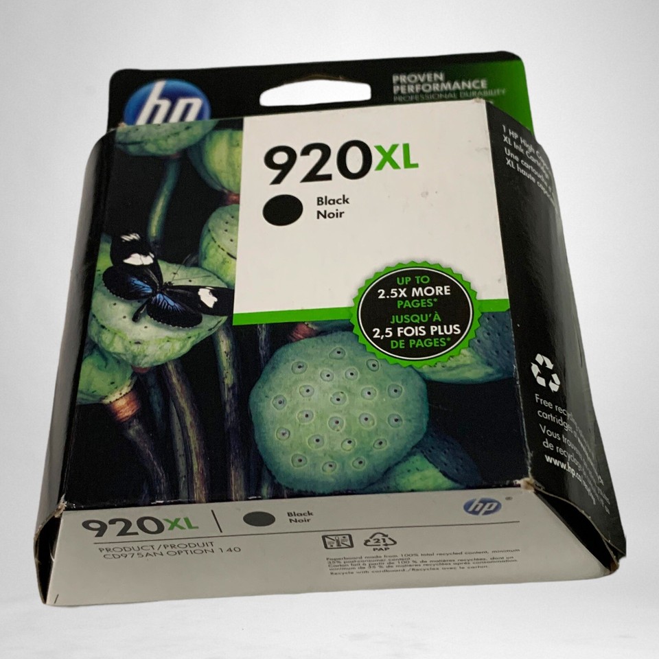HP 920XL Black Ink Cartridge (CD975AN) Expired March 2017 NEW Sealed ...