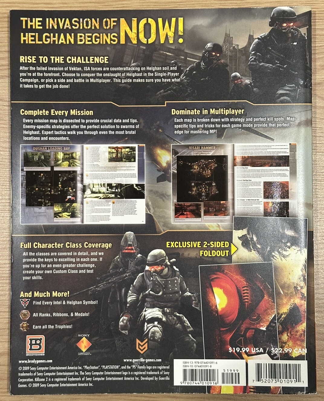 KILLZONE 2 Video Game Strategy Guide with poster by BradyGames for PS3 ...