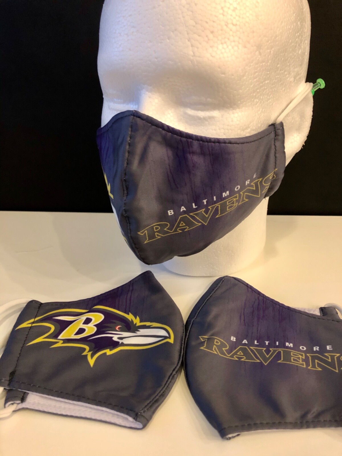 3-Layer-Washable Face Mask Baltimore Ravens w/ Fabric Filter. 2 mask in ...