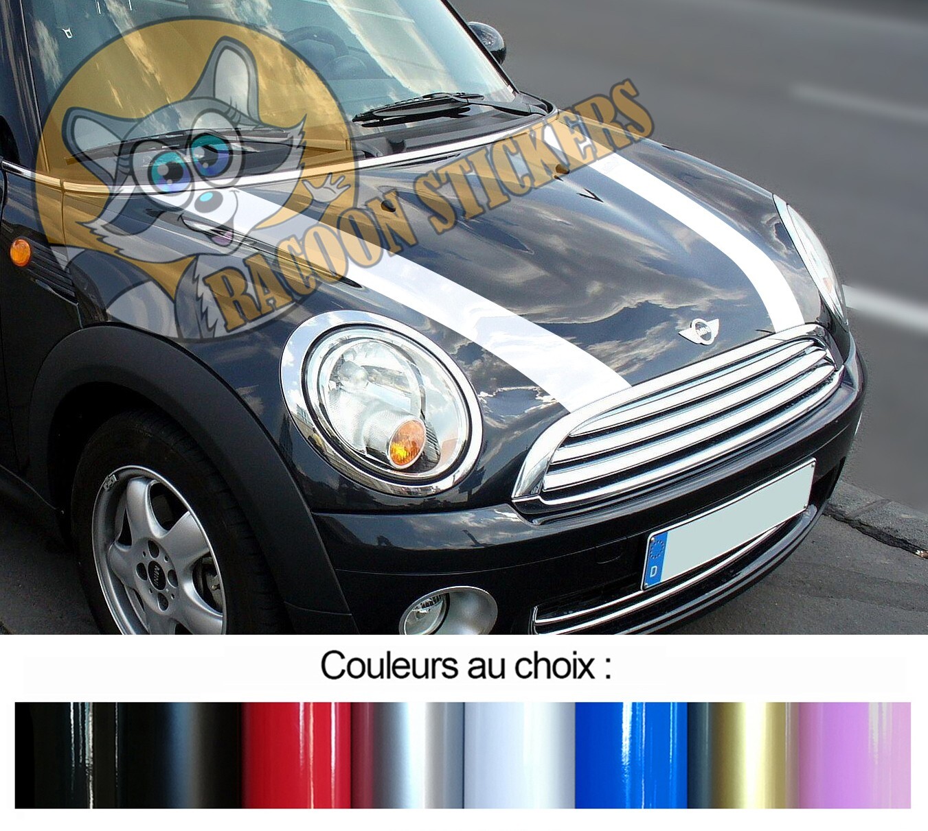 2 X BANDES CAPOT POUR MINI COOPER 110CMX11CM DECO AUTO STICKER BD514 | eBay