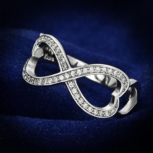 Open Infinity Channel Set CZ Ring 925 Sterling Silver | eBay