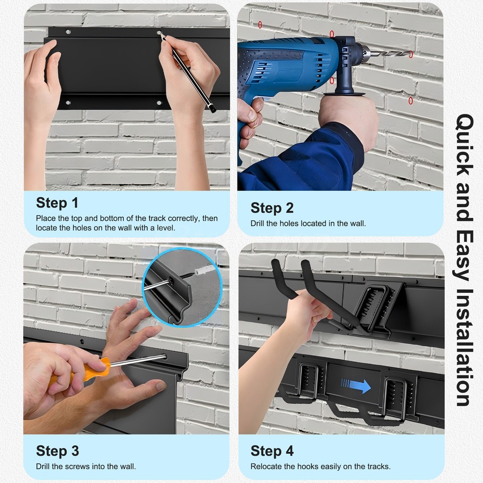 Heavy Duty Metal Power Tool Organizer Drill Holder Wall Mount Utility ...