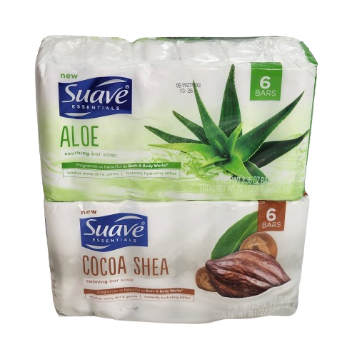 1 Pack 6 Bars Suave Essentials Aloe Soothing Bar Soap Instantly ...