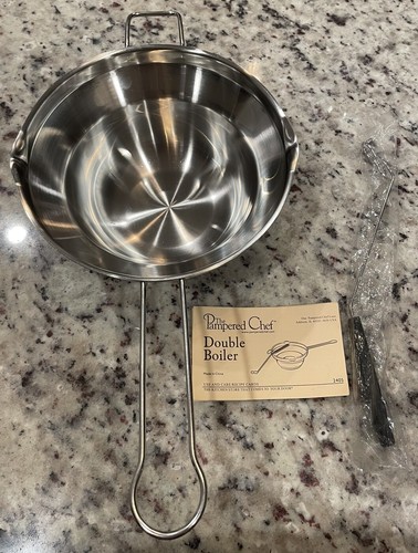 Pampered Chef Double Boiler With Dipping Tool Item 2405 Retired Fast ...