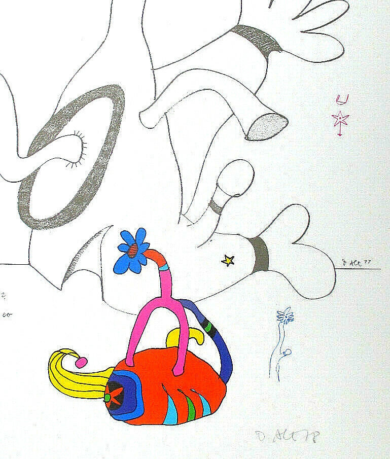 Otmar Old Screen Printing Hand-Signiert, Teilcoloriert Dated 78, Unicum ...