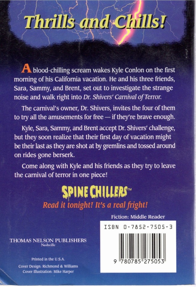 Dr. Shiver's Carnival of Terror (Spine Chillers # 1) by Fred E. Katz | eBay