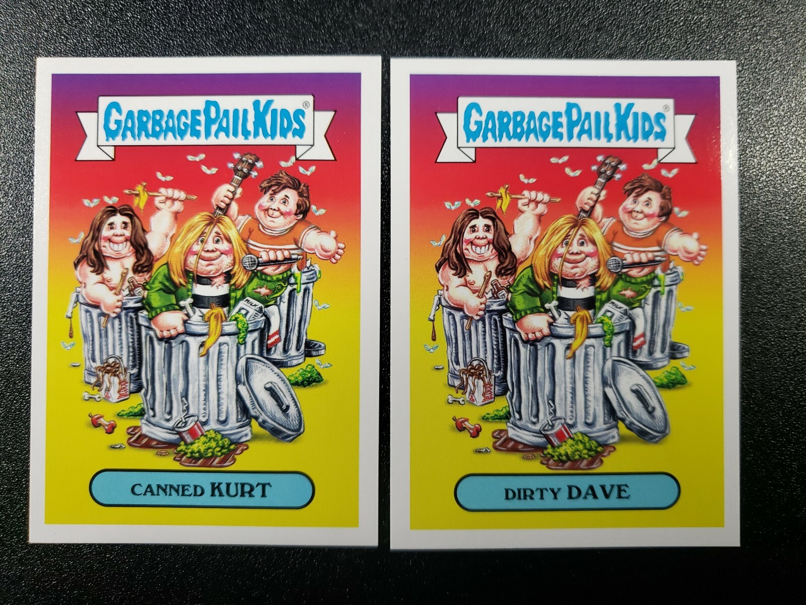 Nirvana Kurt Cobain Dave Grohl Krist Novoselic Spoof Card Set Garbage ...