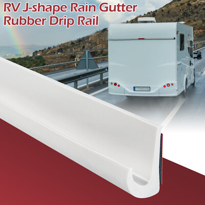 5/10M Self Adhesive J Shape Rain Gutter Drip Rail Molding RV Water ...