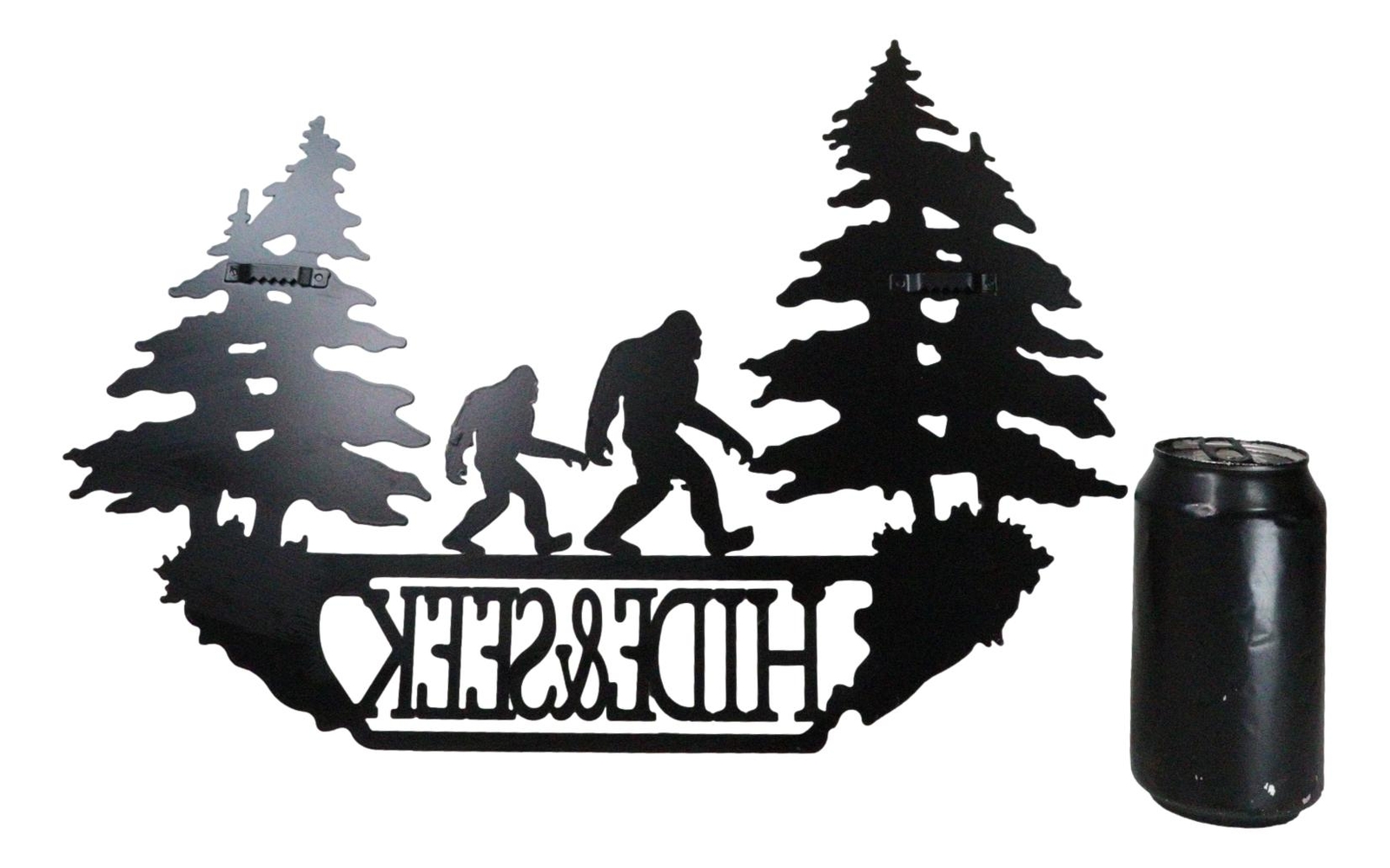 Rustic Sasquatch Bigfoot by Pine Trees Hide & Seek Metal Wall Decor ...