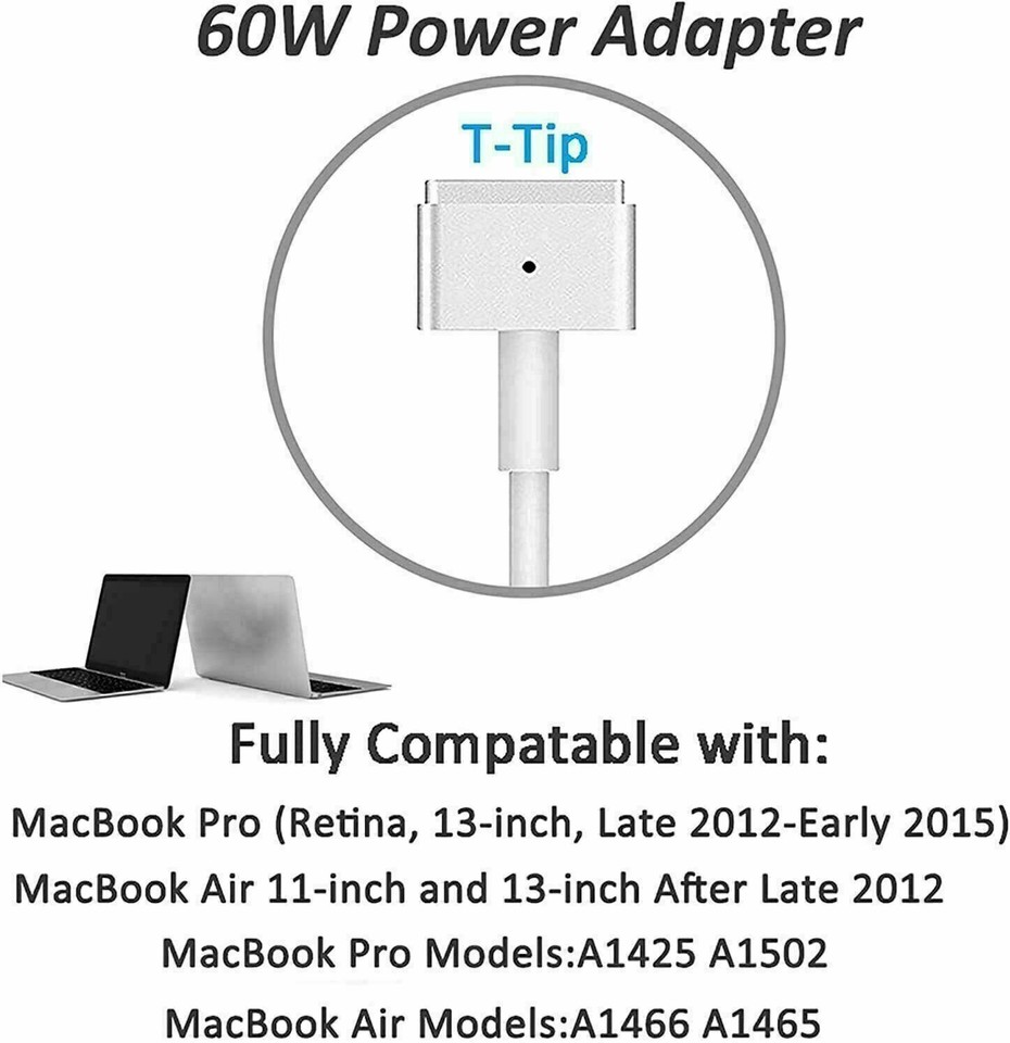 AC Adapter Laptop Charger for Apple 2013-2016 13" Macbook Pro A1502 ...