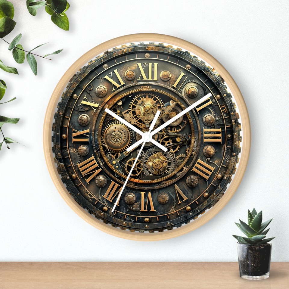 Steampunk Gear Wall Clock, Vintage Home Decor, Industrial Style Clock ...