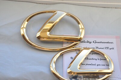 24K Gold Plated Lexus Badge RZ LS UX RX LC GX NX ES RC Car Front and ...