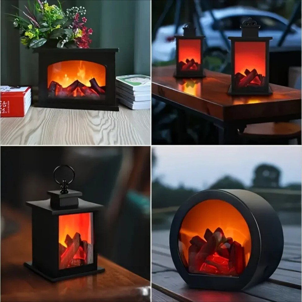 1Pc Retro Simulation Fireplace Flame Lamp Log Effect Fire Comfortable ...