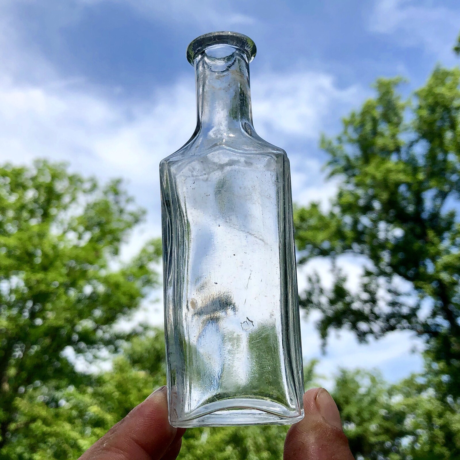 Blown Perfume Or Cologne Bottle Fancy Ridges On Sides 1890s Clear Nice ...