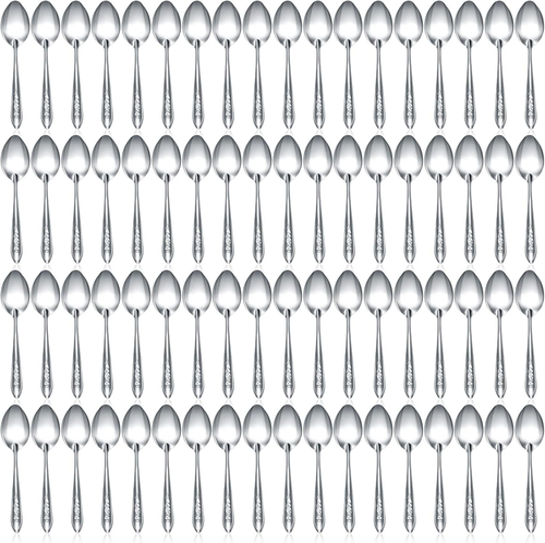 100 Pieces Dinner Spoons Set 6.69 Inches Silverware Spoons Bulk ...