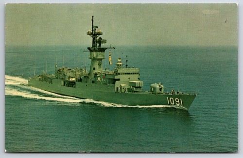 USS Miller DE-1091 Naval Ship Atlantic Fleet Chrome Postcard | eBay