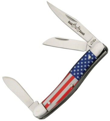 Rite Edge Stockman Flag Pocket Knife Satin Finish 3Cr13 Steel Blades ...