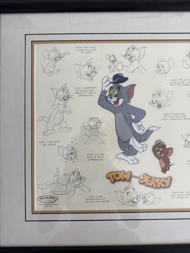 Tom & Jerry Model Sheet Framed Art Hand Painted Limited Edition Cel 52/ ...
