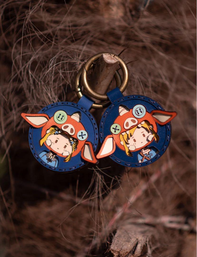 Nintendo The Legend of Zelda Key Chain leatherwork 5cm/1.96" set of 2 ...