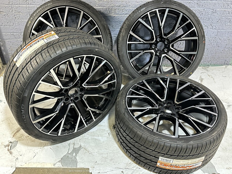 22x9.5/22x10.5 5X120 Staggered Wheels & Tires PKG FIT BMW X5 X6 X5M X6M ...