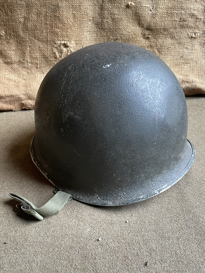 WWII WW2 Original M1 Military Army Helmet Front Seam & CAPAC Liner Set ...